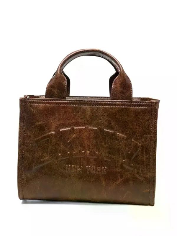 Dkny Embossed-logo Leather Tote Bag