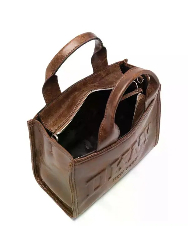 Dkny Embossed-logo Leather Tote Bag