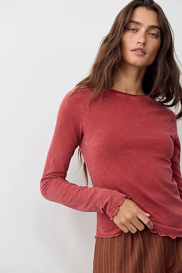 Free People We The Free Be My Baby Top - Deep Cherry