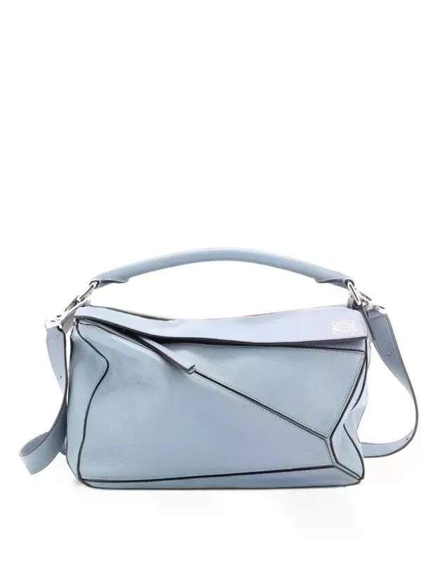 Loewe Puzzle Bag Leather Medium Shoulder Bag - Blue