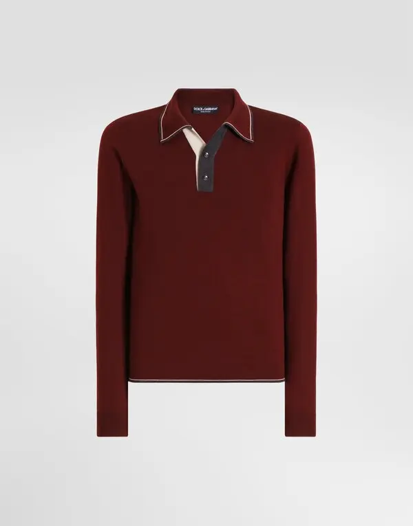 Dolce & Gabbana Wool Polo Shirt - Bordeaux