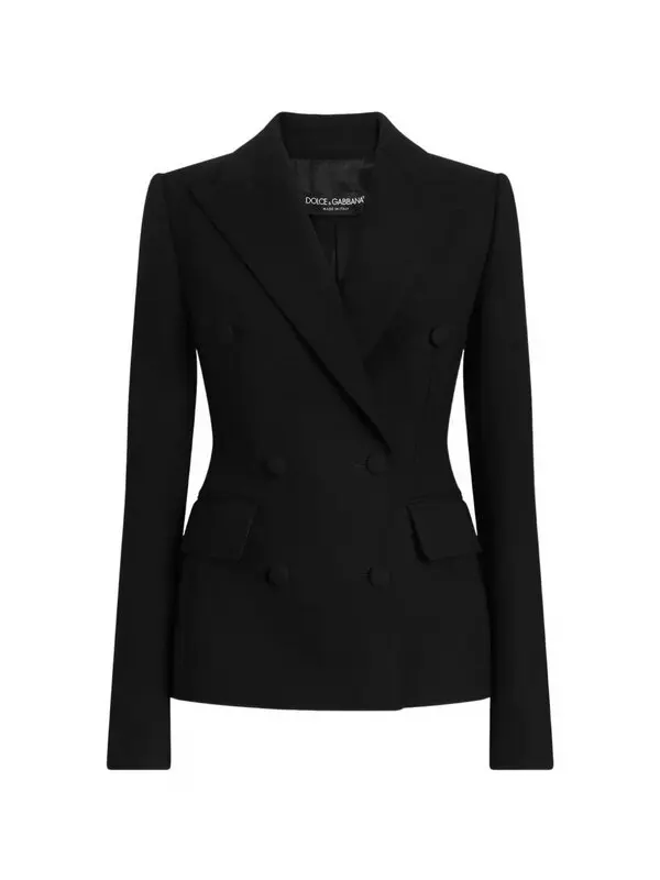 Dolce & Gabbana Double-breasted Jacket In Double Wool Crêpe - Black