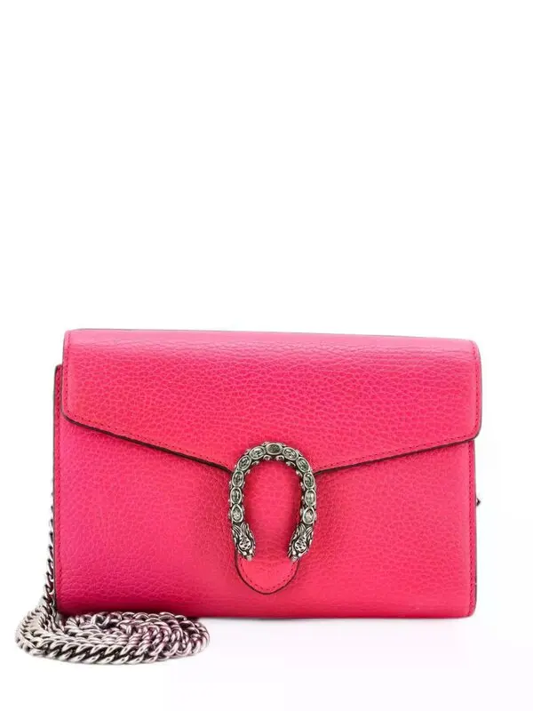 Gucci Dionysus Chain Wallet Leather With Embellished Detail Small Crossbody Bag - Pink