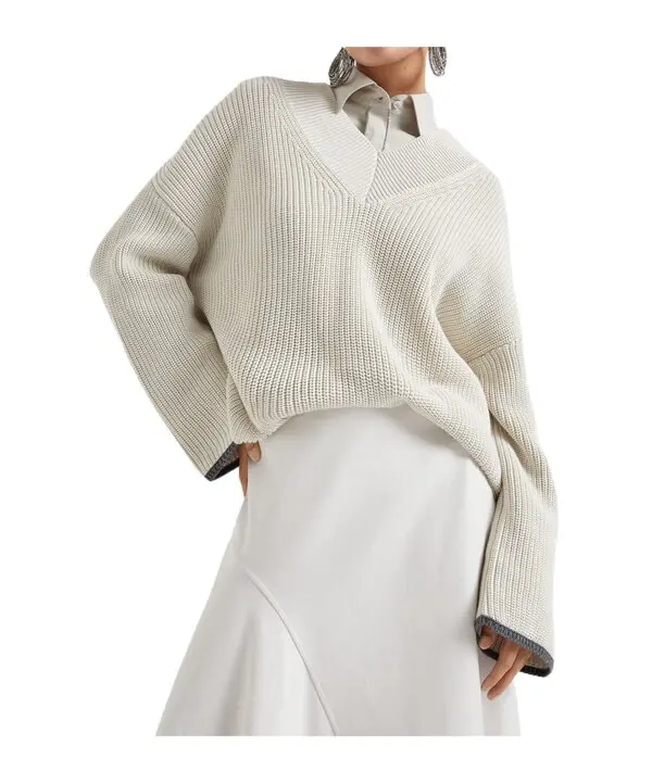 Brunello Cucinelli Monili Chain Detailed Knitted Jumper