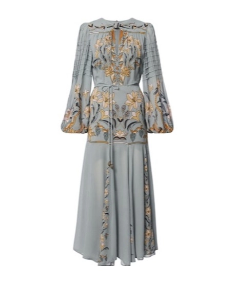 Farm Rio Vibrant Printed Dress - Blue
