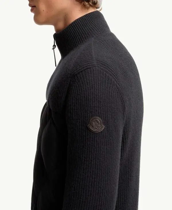 Moncler Wool-cashmere Down Cardigan