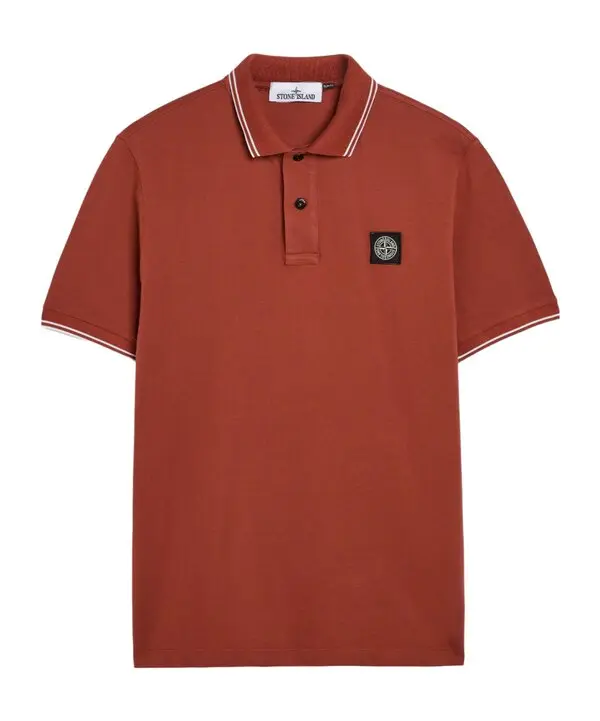 Stone Island Cotton Slim-fit Polo Shirt - Red