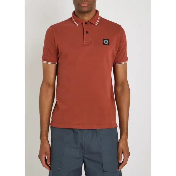 Stone Island Cotton Slim-fit Polo Shirt - Red