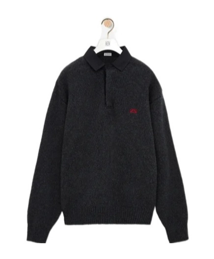Loewe Polo Sweater In Wool - Dark Gray