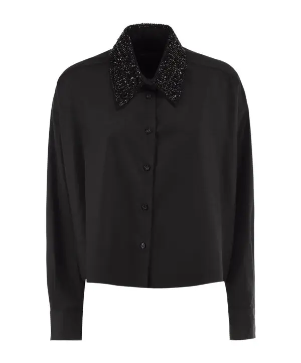 Fabiana Filippi Crystal-embellished Collar Shirt