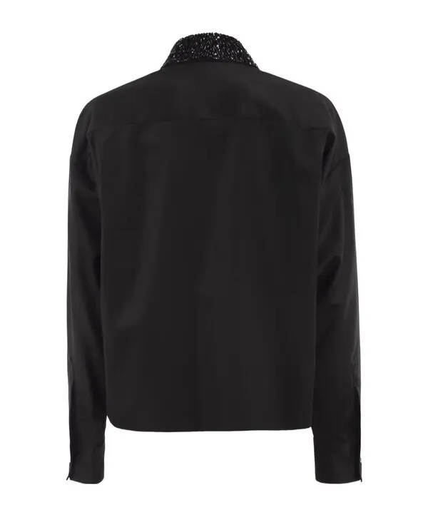 Fabiana Filippi Crystal-embellished Collar Shirt