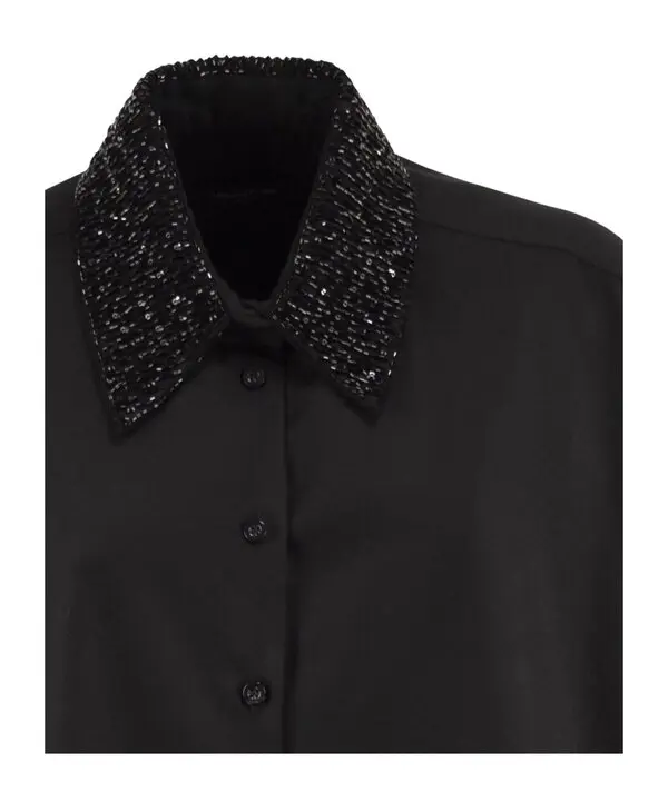 Fabiana Filippi Crystal-embellished Collar Shirt