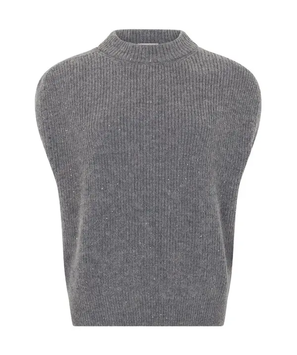 Peserico Sequin-embellished Ribbed Knit Sweater