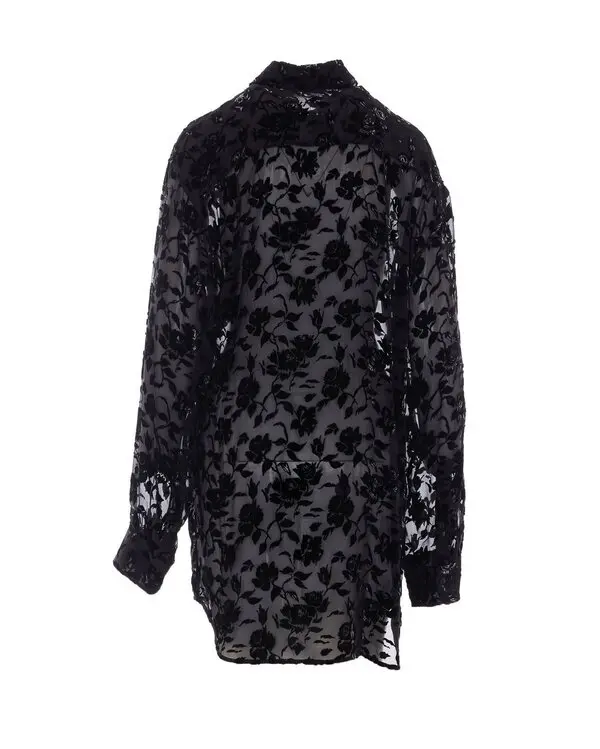 ANN DEMEULEMEESTER Sheer Floral Jacquard Shirt