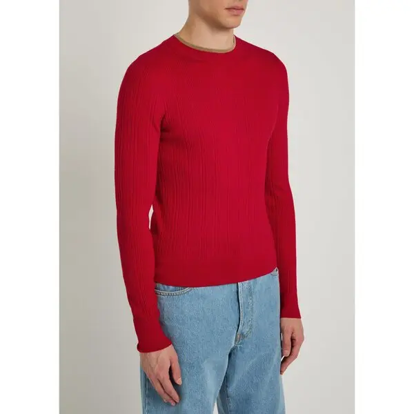 Dries Van Noten Round-neck Vertical Ribbed Knit Top