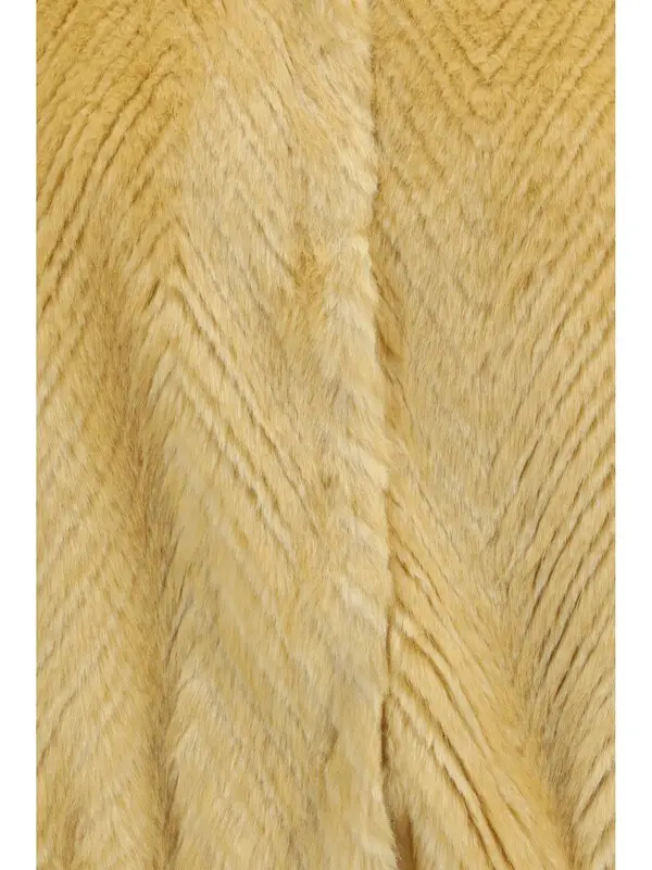 FORTE_FORTE Chevron Faux Fur Bomber Jacket