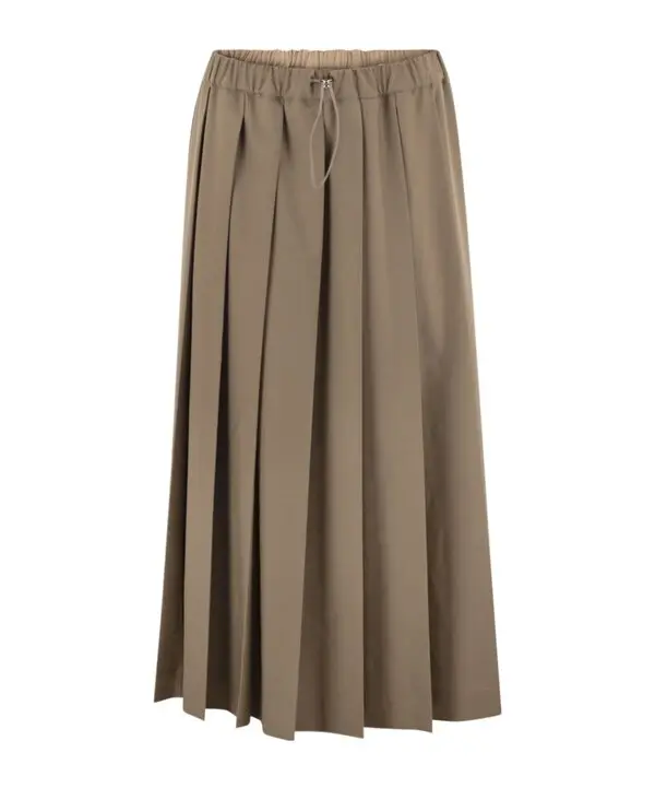 Fabiana Filippi Long Pleated Skirt - Brown