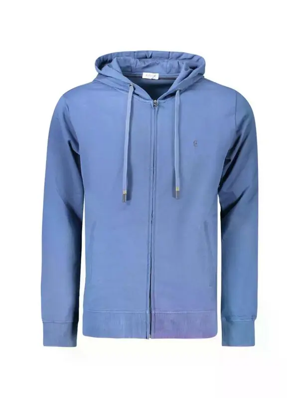 COVERI MOVING Zip-up Cotton Hoodie - Blue