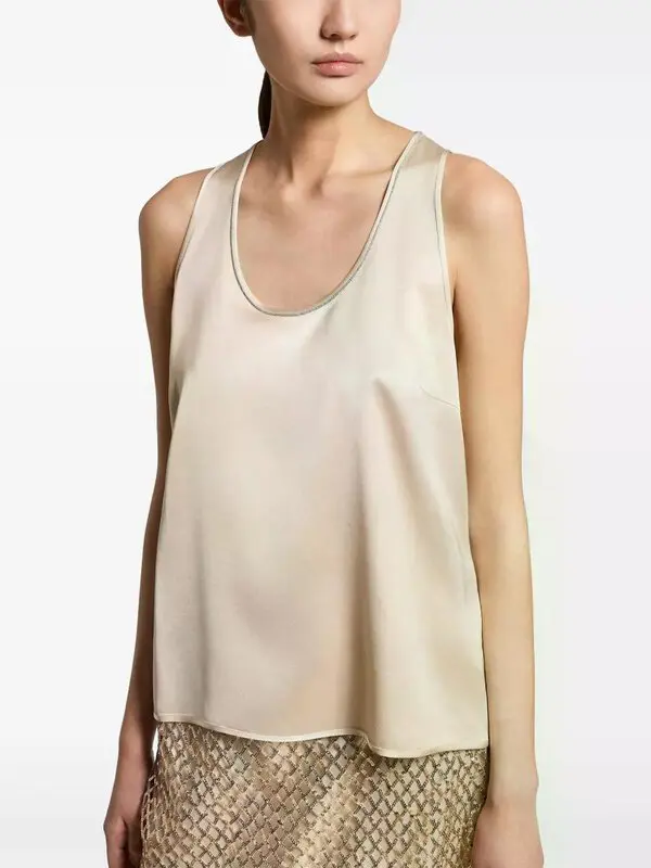 Peserico Bead-trim Sleeveless Top