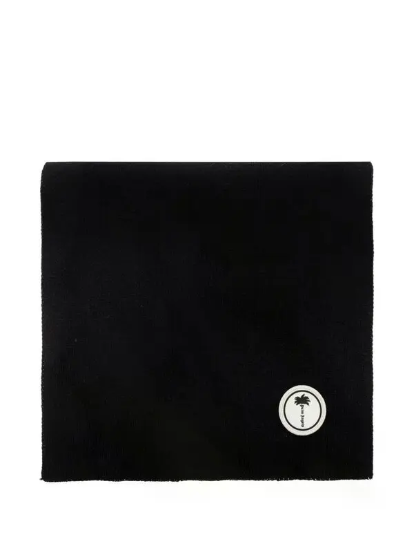 Palm Angels Logo-patch Knitted Scarf