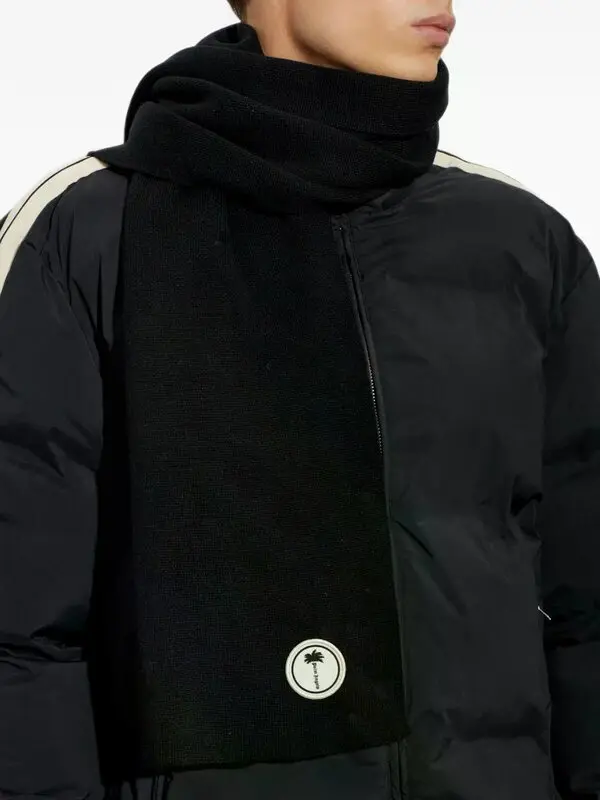 Palm Angels Logo-patch Knitted Scarf