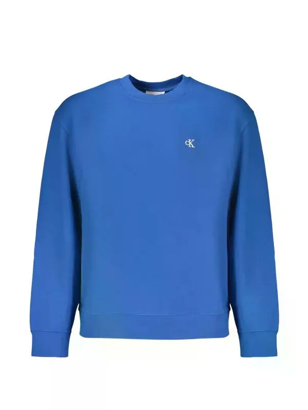 Calvin Klein Logo-embroidered Long-sleeve Sweatshirt - Blue