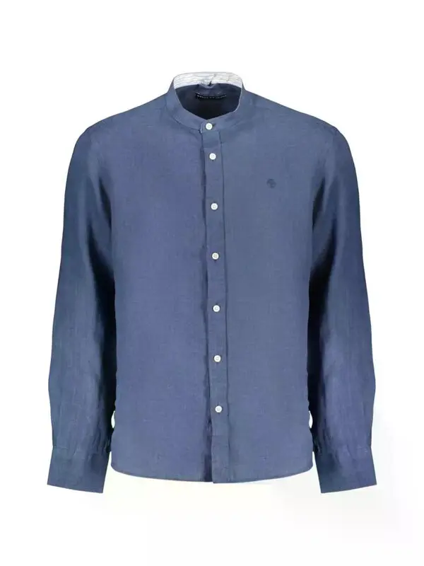 NORTH SAILS Mandarin-collar Linen Shirt - Blue