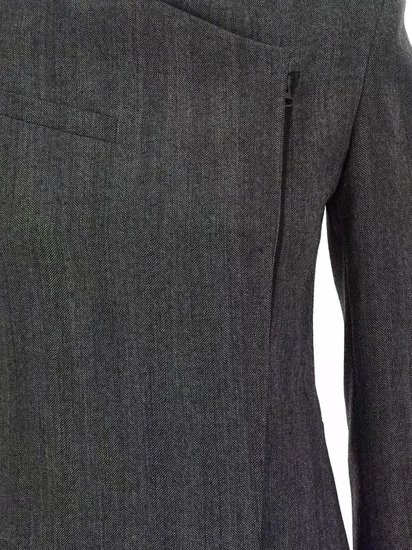Coperni Herringbone-pattern Asymmetrical-fastening Jacket