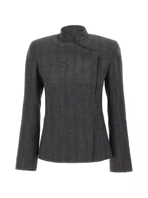 Coperni Herringbone-pattern Asymmetrical-fastening Jacket