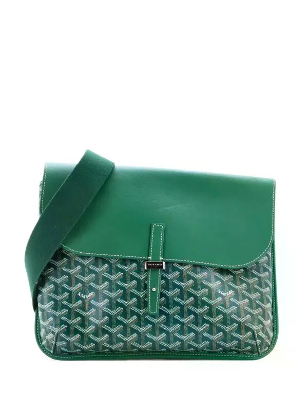 Goyard Coursier Messenger Bag Coated Canvas And Leather Crossbody Bag - Green