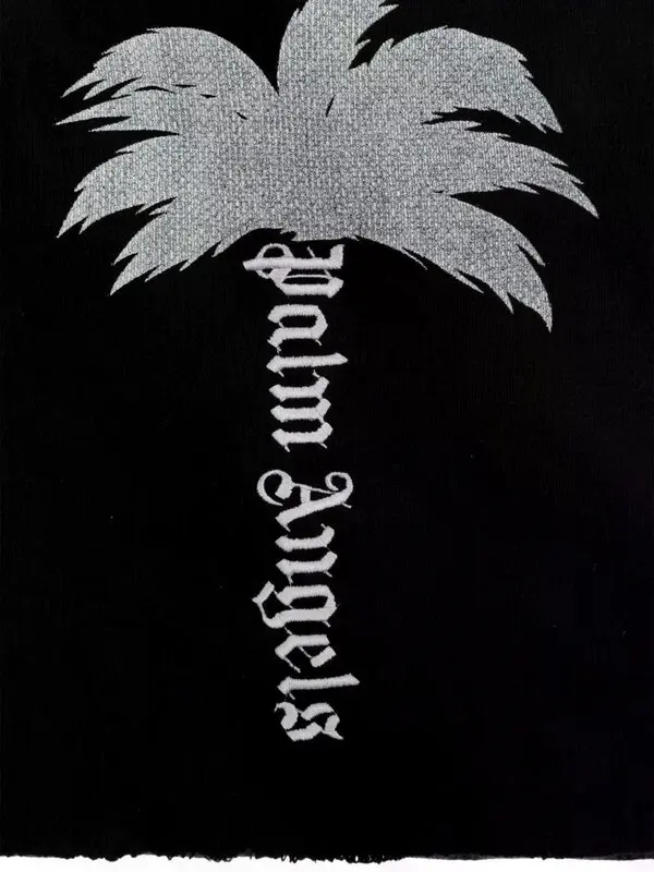Palm Angels Logo-embroidered Palm-tree Scarf