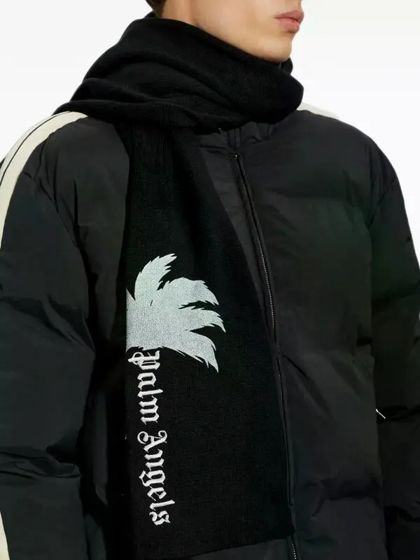 Palm Angels Logo-embroidered Palm-tree Scarf