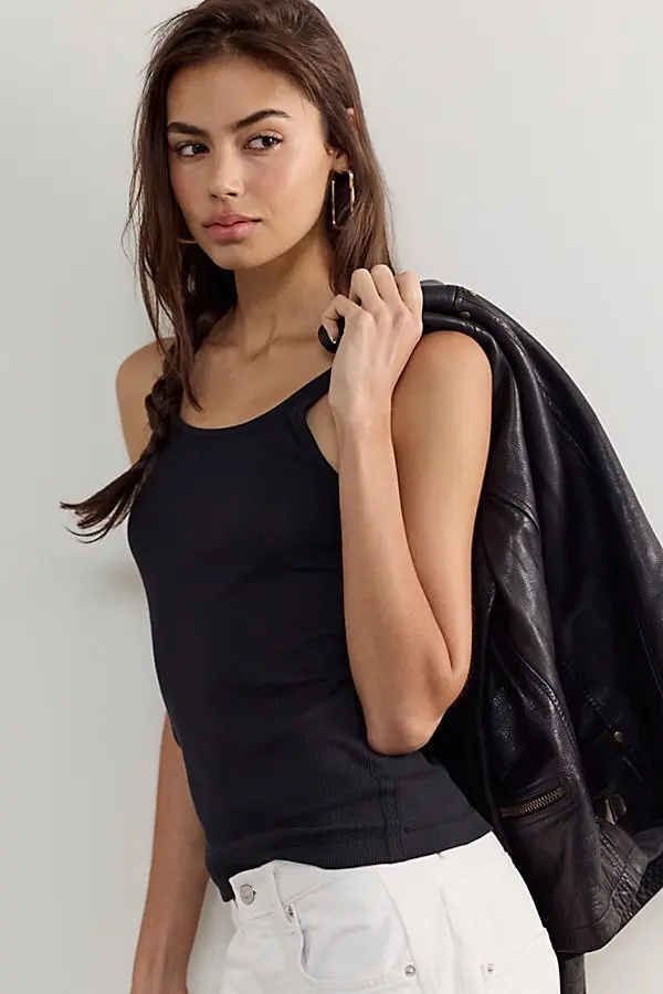 Free People Throw It On Tank - Black