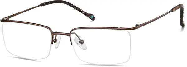 Zenni Rectangle Glasses Titanium Frame - Brown