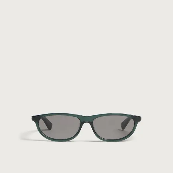 Bottega Veneta Bv1497s Slim Ribbon Sunglasses - Green/grey