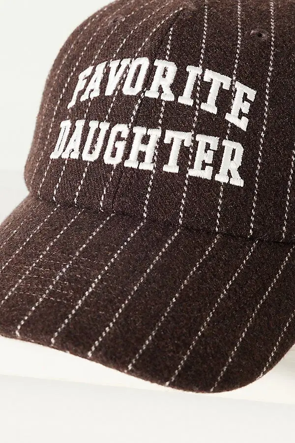 FAVORITE DAUGHTER Cotton Striped Baseball Hat - Sand