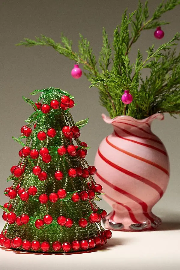 SUSAN ALEXANDRA Beaded Tree Mantel Decor - Cherry