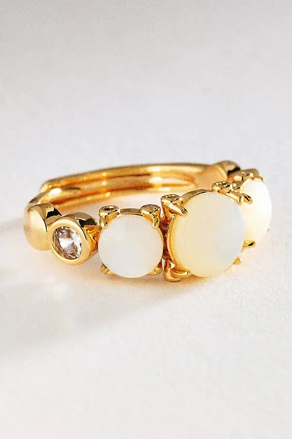Anthropologie Stone Bubble Rg - Pearl