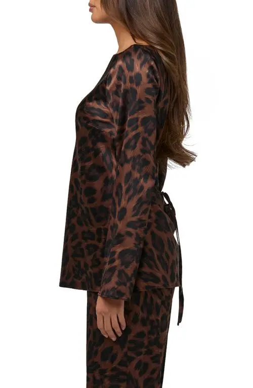Naked Wardrobe Stretch Silk Long Sleeve Top