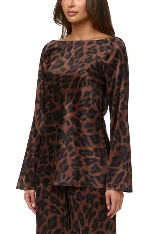 Naked Wardrobe Stretch Silk Long Sleeve Top