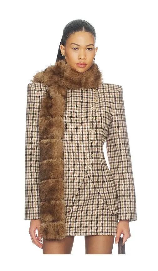 MAUDE CLUB Ria Scarf In Brown - Camel
