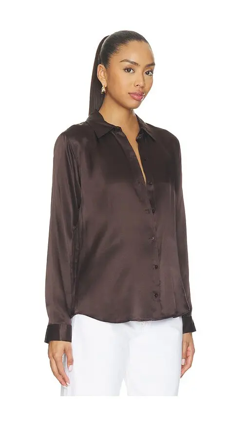 L'Agence Tyler Longsleeve Blouse In Brown