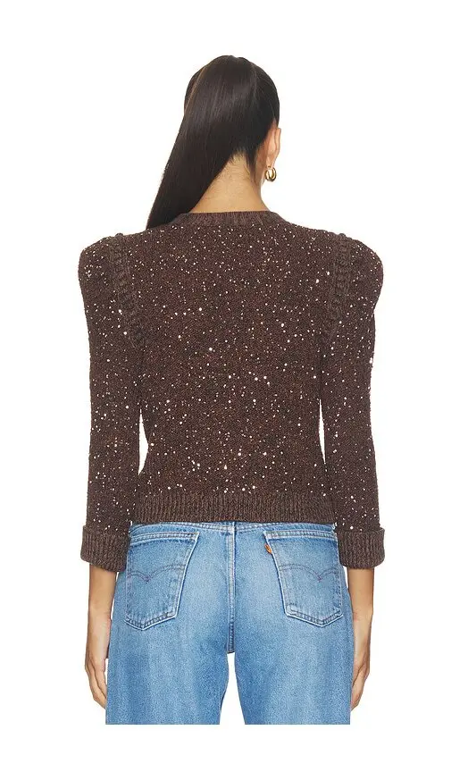 L'Agence Thistle Sequined Cardigan In Brown