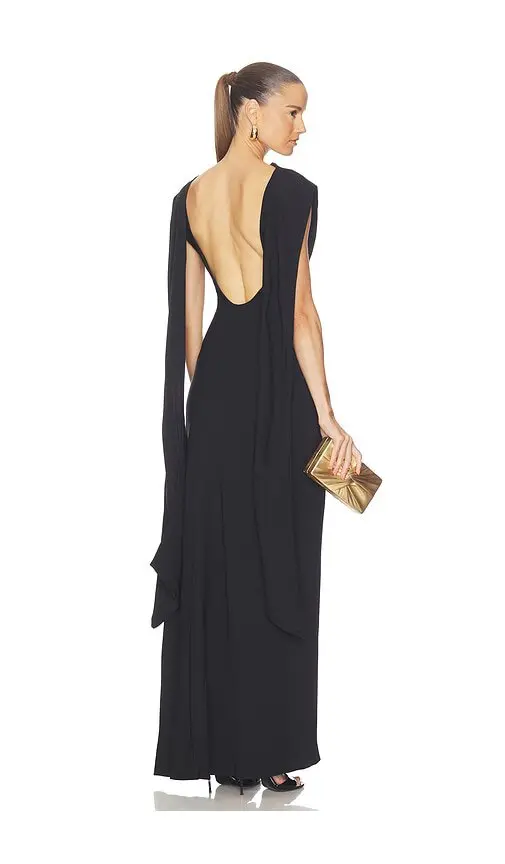 Oddmuse Drape Maxi Dress - Black
