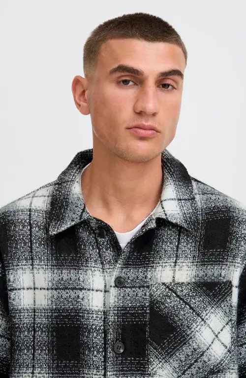 !SOLID Plaid Long Sleeve Button-up Shirt