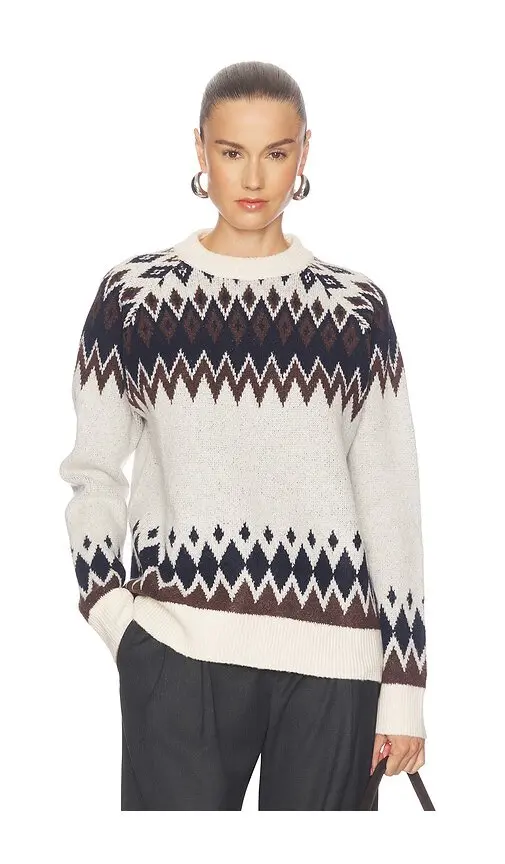 MORE TO COME Calantha Fairisle Sweater In Ivory