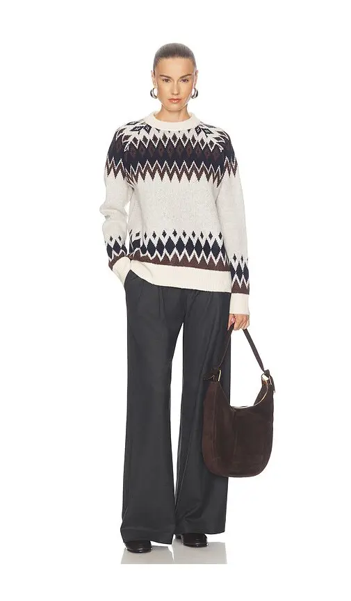 MORE TO COME Calantha Fairisle Sweater In Ivory