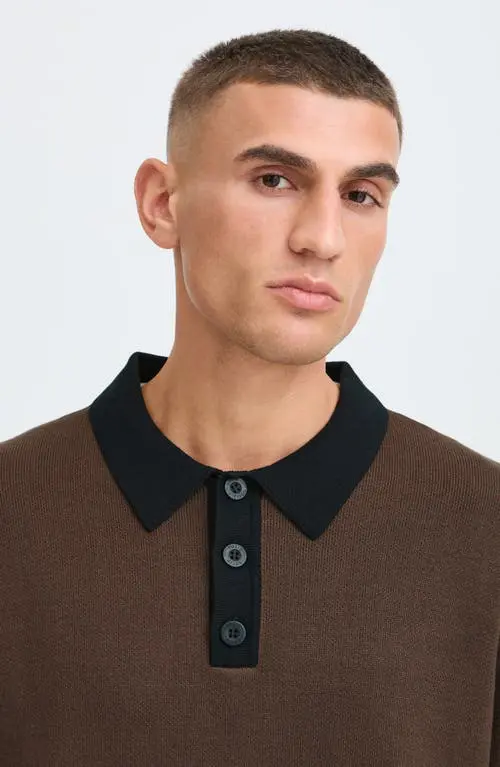 !SOLID Cotton Polo Sweater