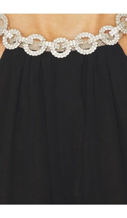 BRONX BANCO Halter Neck Mini Dress With Feather Trim