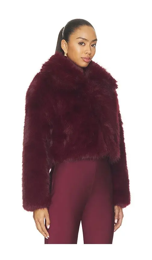 Blanknyc Faux Fur Jacket In Burgundy